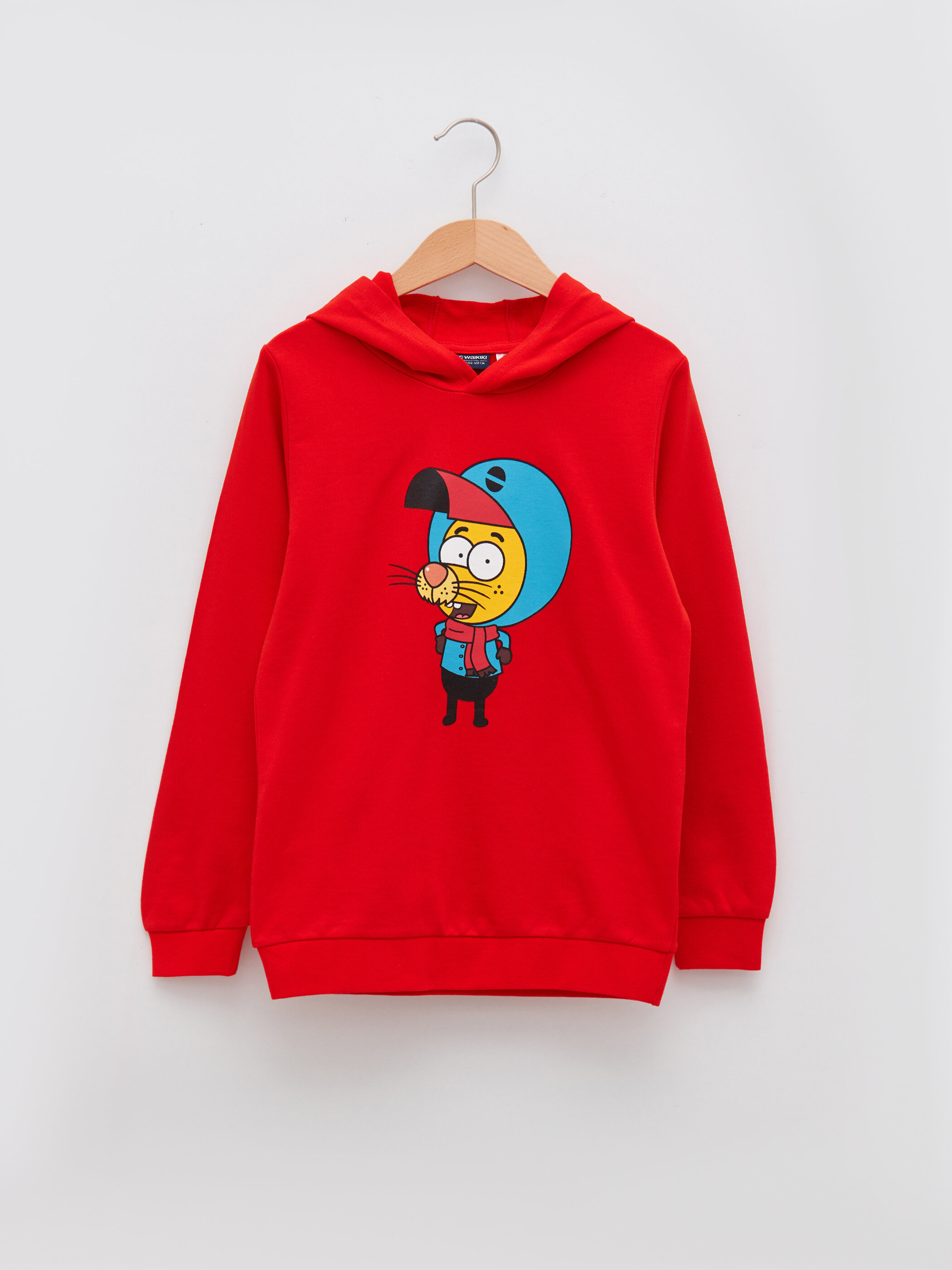 Kapüşonlu Kral Şakir Baskılı Uzun Kollu Erkek Çocuk Sweatshirt