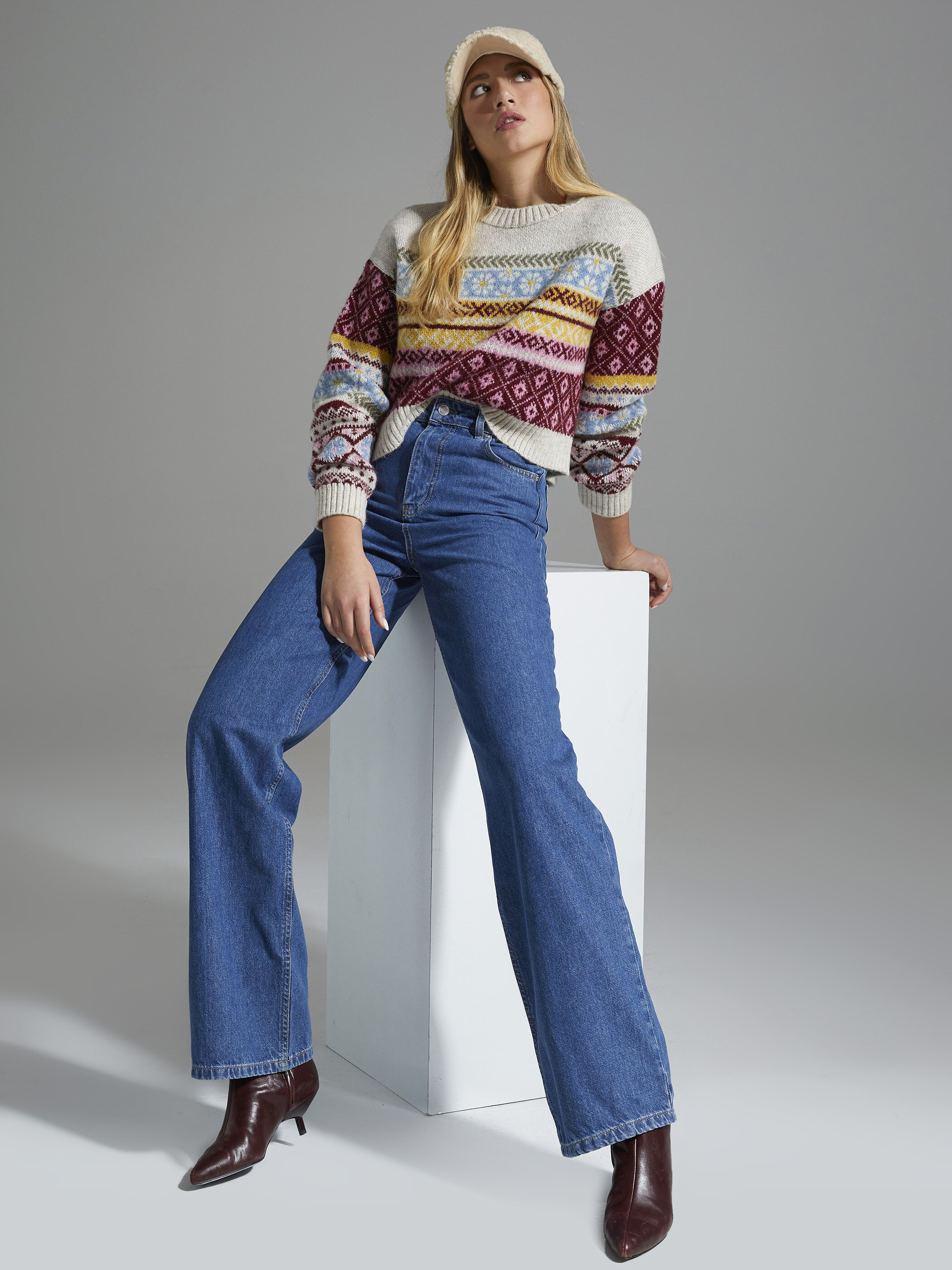 X-SIDE x Aleyna Kalaycıoğlu Kadın Jean Pantolon - Standart Fit Düz Cep Detaylı Geniş Paça